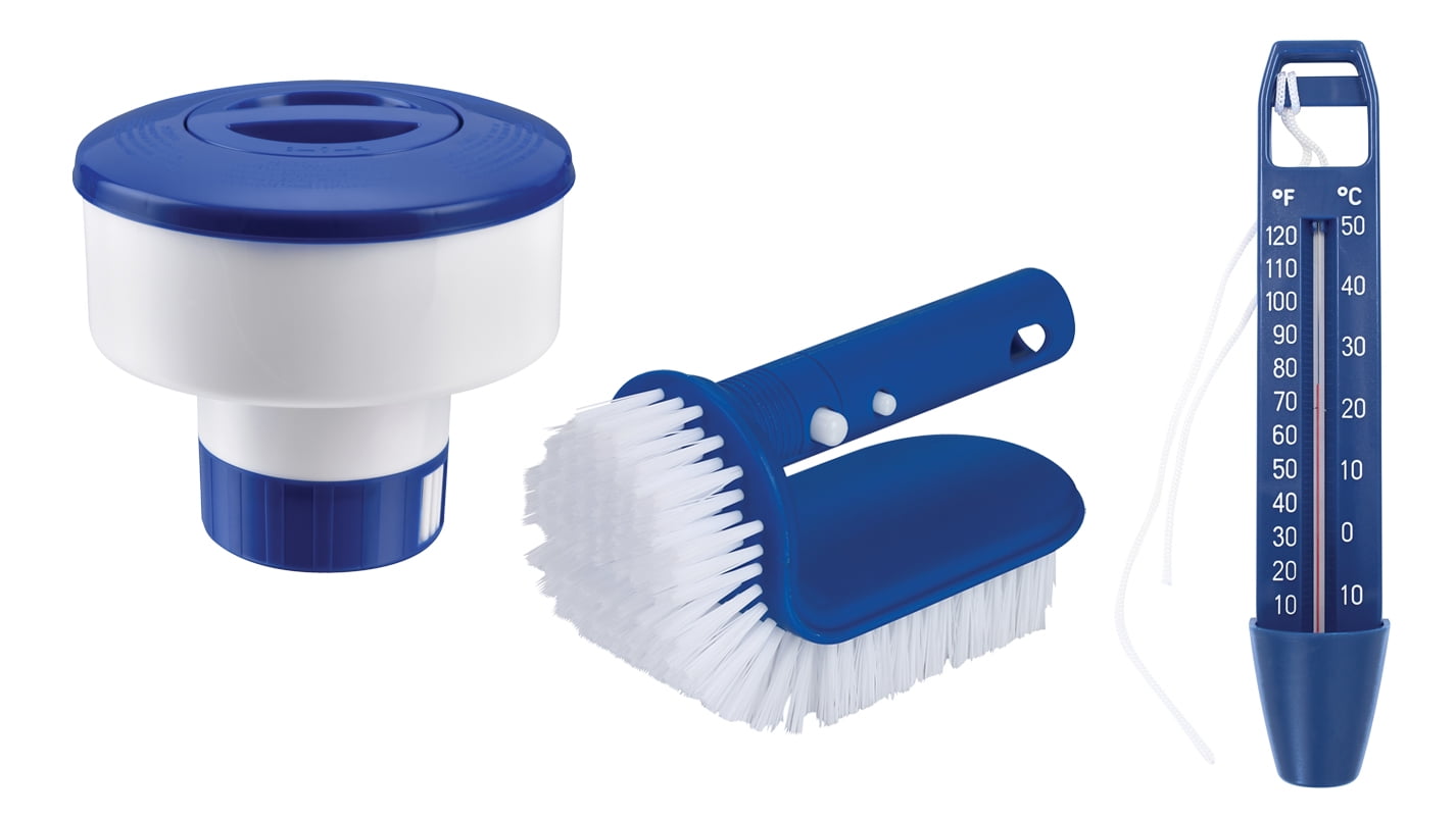 Mainstays 3 Piece Blue Starter Kit for Swimming Pools with Pool Corner ...