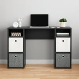 Mainstays 4-Cube Storage Desk, Black - Walmart.com