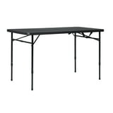 Mainstays Fold-in-Half Adjustable Folding Table 4', Rich Black, 48 x 24 ...