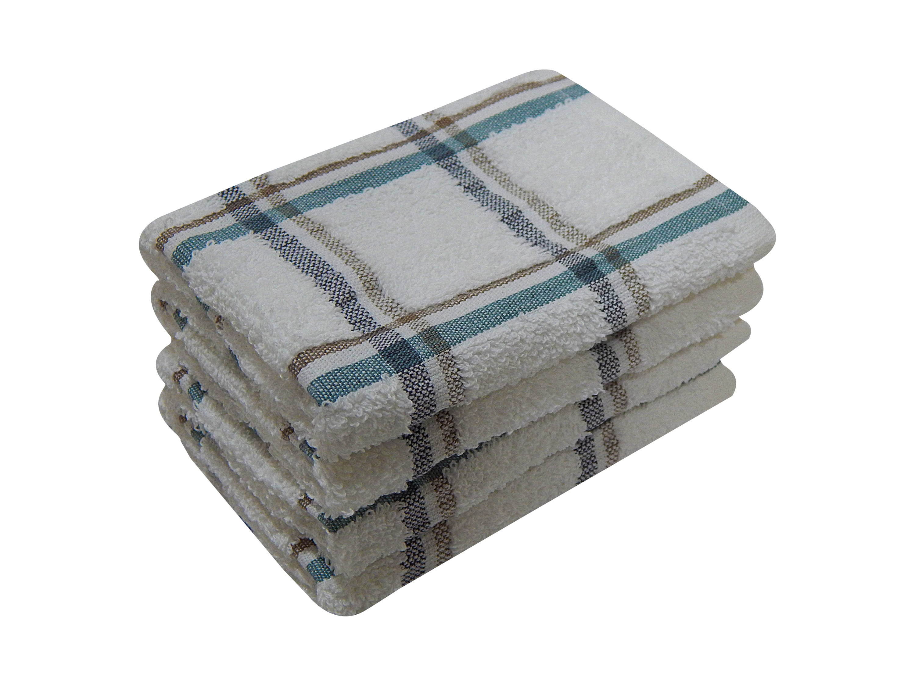 Mainstays Multi-Color Stripe Cotton Kitchen Dish Cloth Set, 4 Count ...