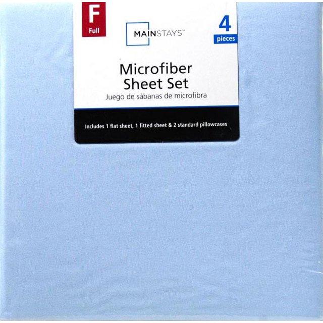 Mainstays 4-Piece Blue Microfiber Sheet Set, Full - Walmart.com