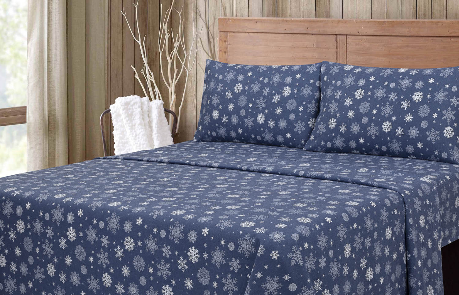 Mainstays 4-Piece Flannel Sheet Set, Snow, Full - Walmart.com