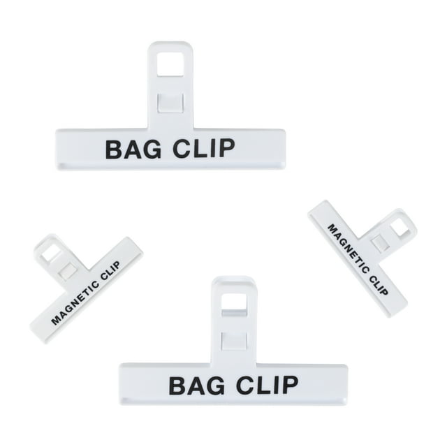 Mainstays 4-Piece Labeled Magnetic Bag Clips Set, White - Walmart.com
