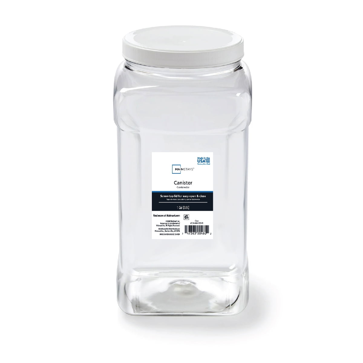Mainstays 4-Quart Clear Plastic Canister with White Twist-Top Lid (1 ...