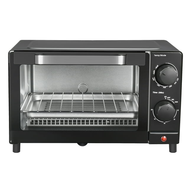 Mainstays 4 Slice Toaster Oven with 3 Setting, Baking Rack and Pan ...