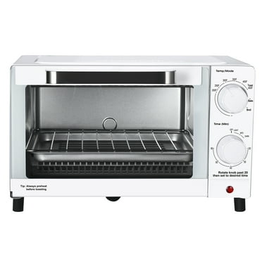 Mainstays 4 Slice Black Toaster Oven with Dishwasher-Safe Rack & Pan, 3 ...