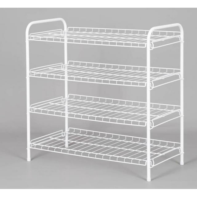 Mainstays 4-Tier Steel Wire Shoe Organizer, Holds up to 12 Pairs ...
