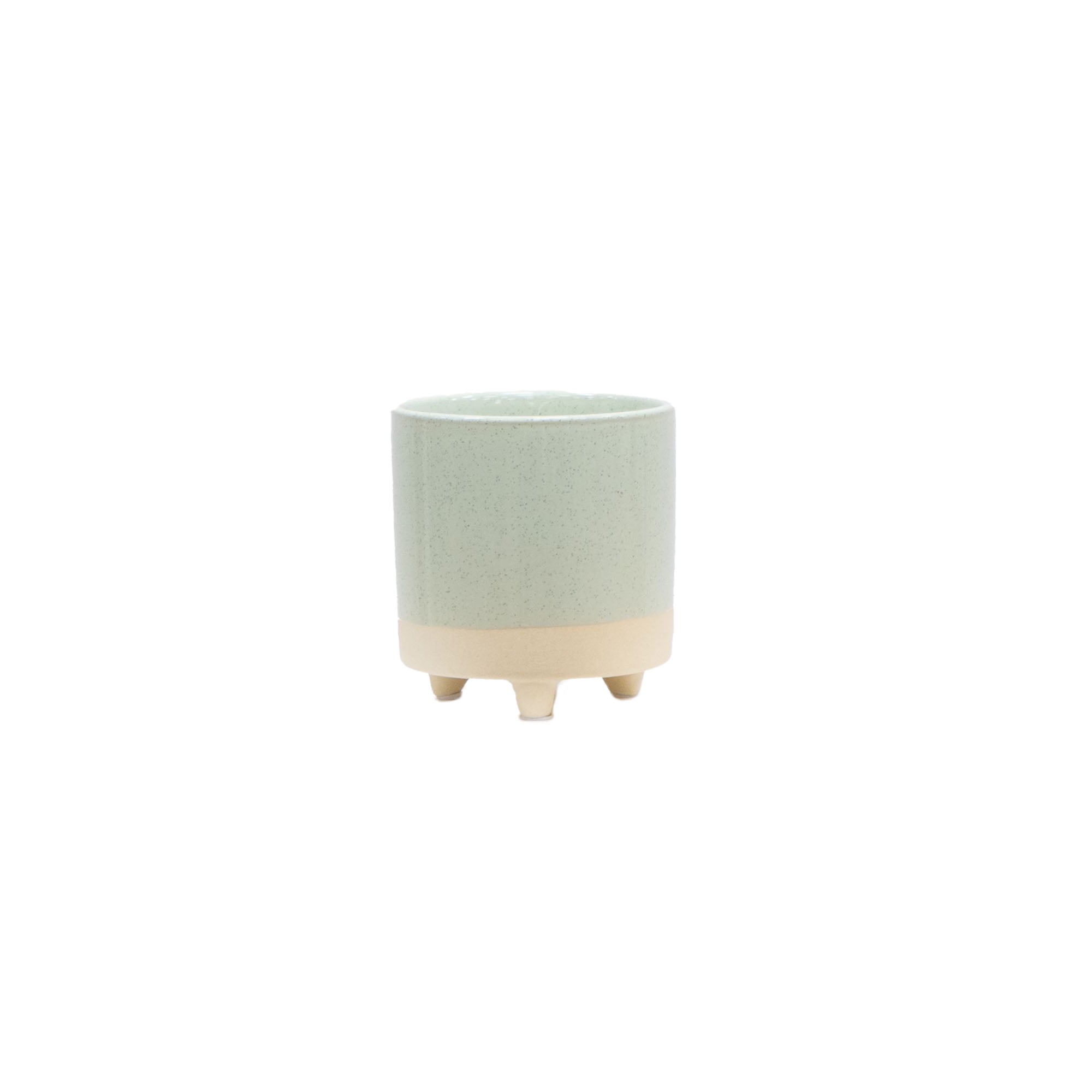 Mainstays 4" Two Tone Green Ceramic Footed Planter - Walmart.com