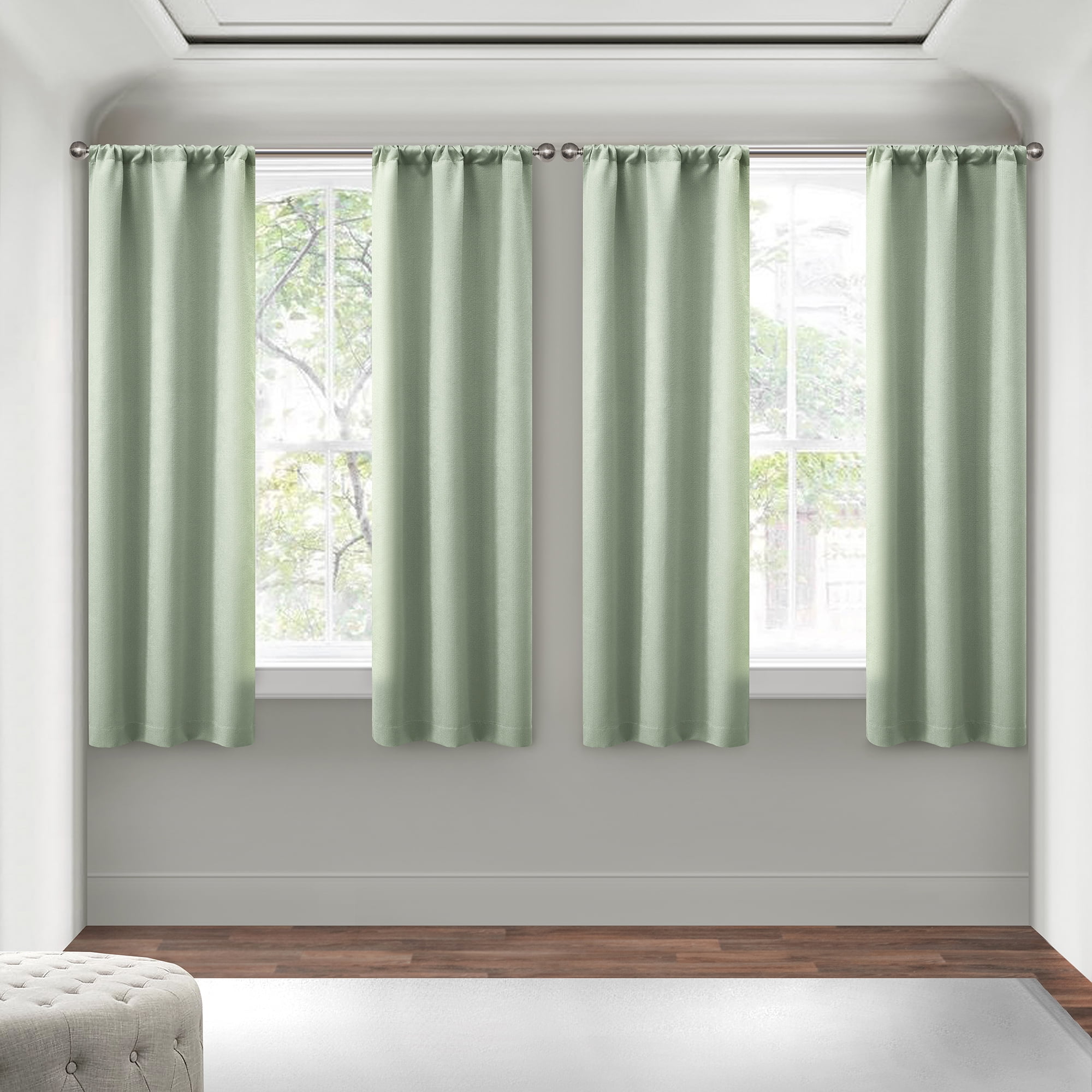 Mainstays 4 of a Kind Blackout Curtain Panels, Set of 4, Soft Sea, 28 ...