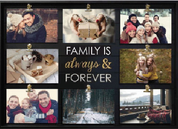 Mainstays 8-Opening Black Collage Frame with Clips for 4x6 Photos ...