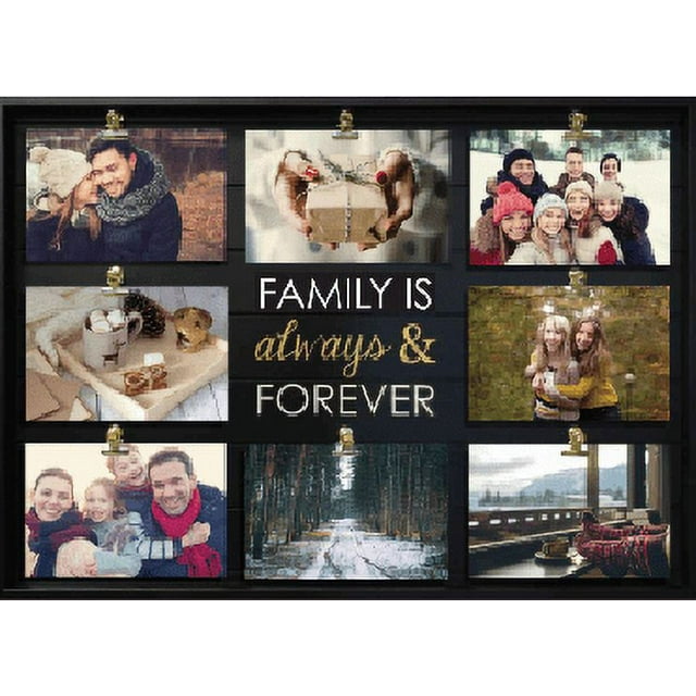 Mainstays 4" x 6"Black Plank 8 Opening Collage Frame - Walmart.com