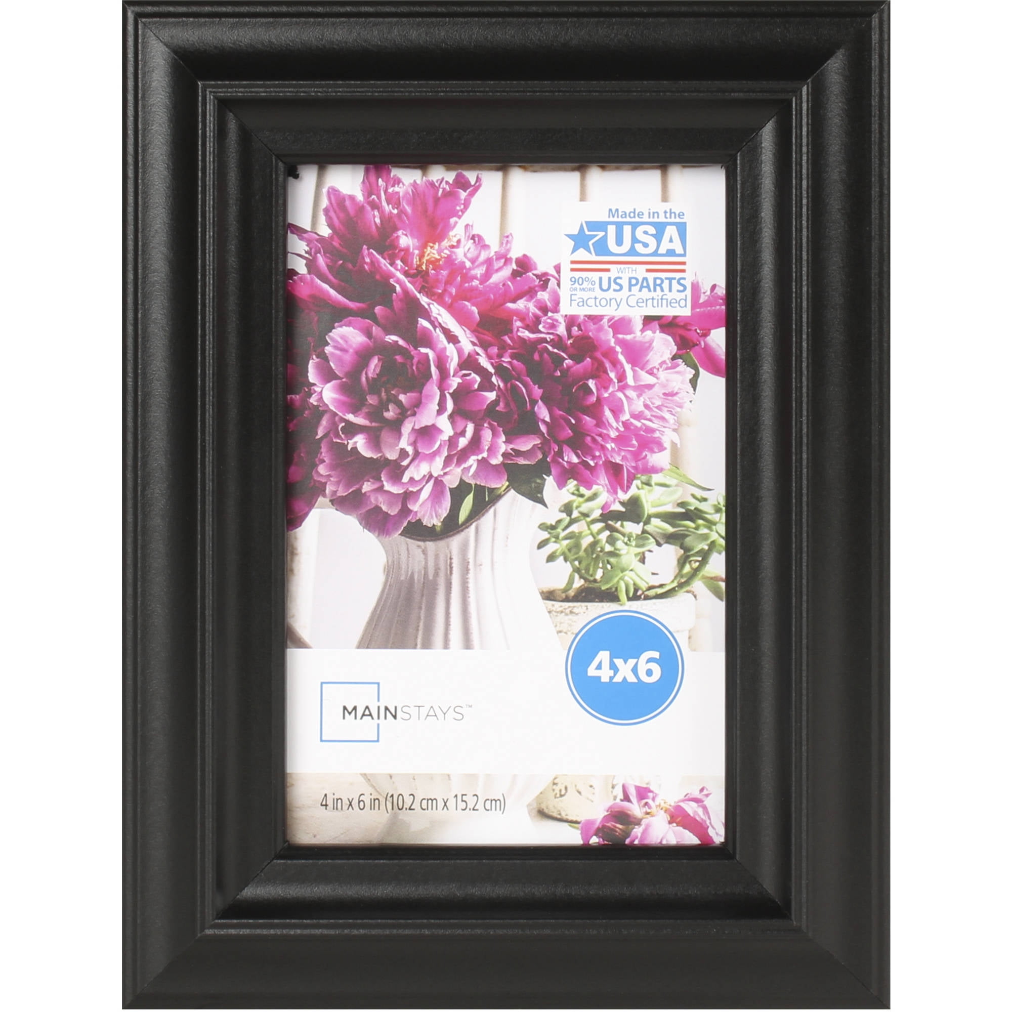 Mainstays Black Traditional Picture Document Frame 4x6 for Diplomas and ...