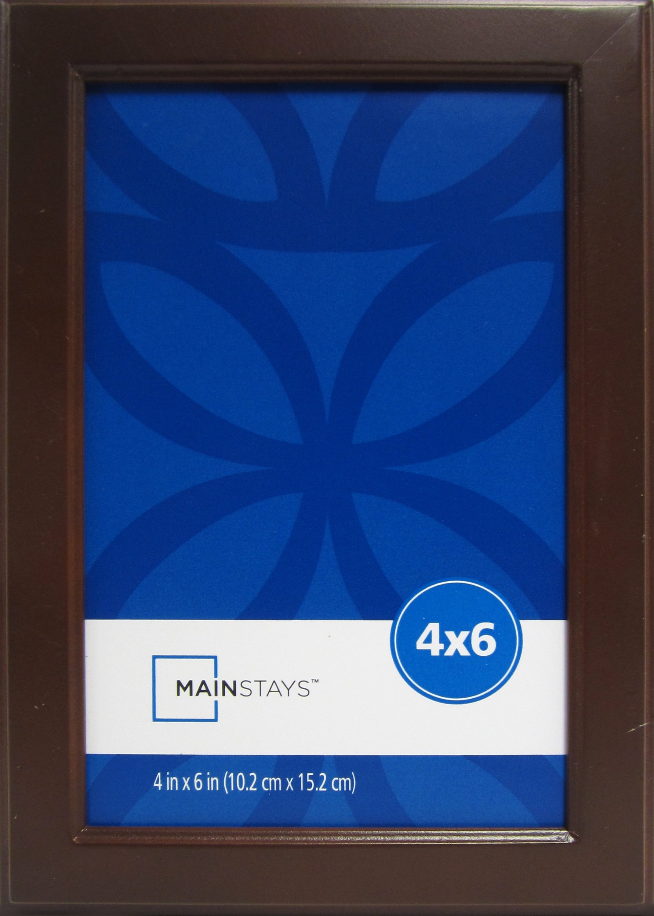 Mainstays 4x6 Brown Stepped Picture Frame for Home Photo Display ...