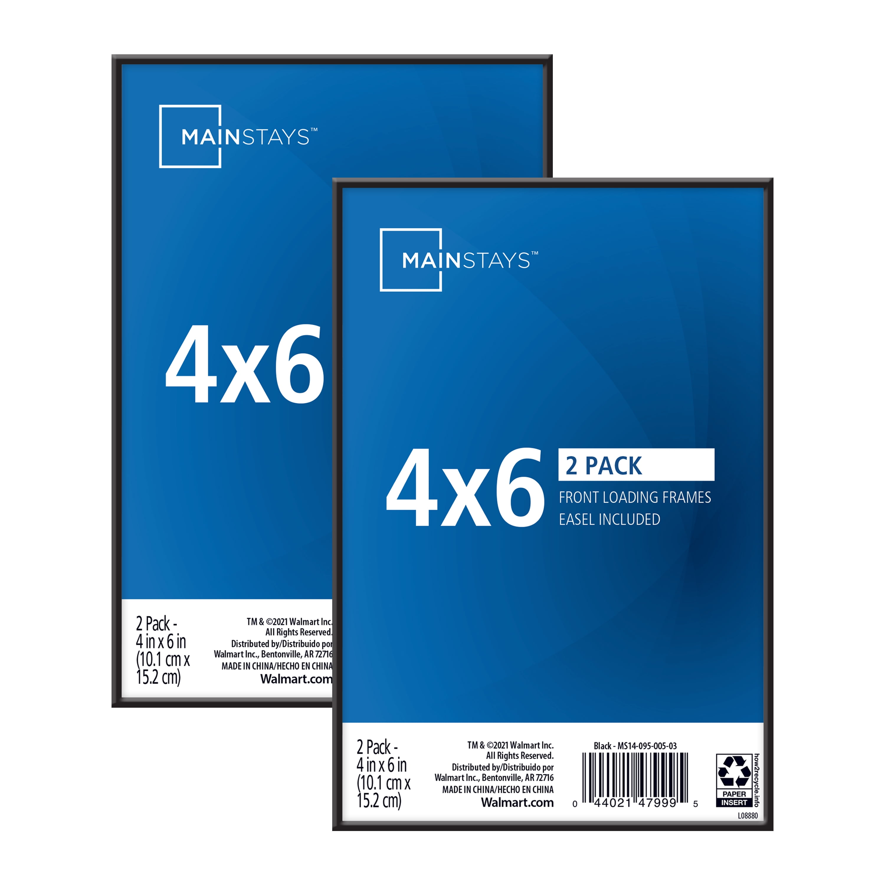 Mainstays 4" x 6" Plastic Picture Frames, Black, 2-Pieces - Walmart.com