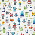 Mainstays 42" Light-weight Flannel Fabric Robots by the Yard, White ...