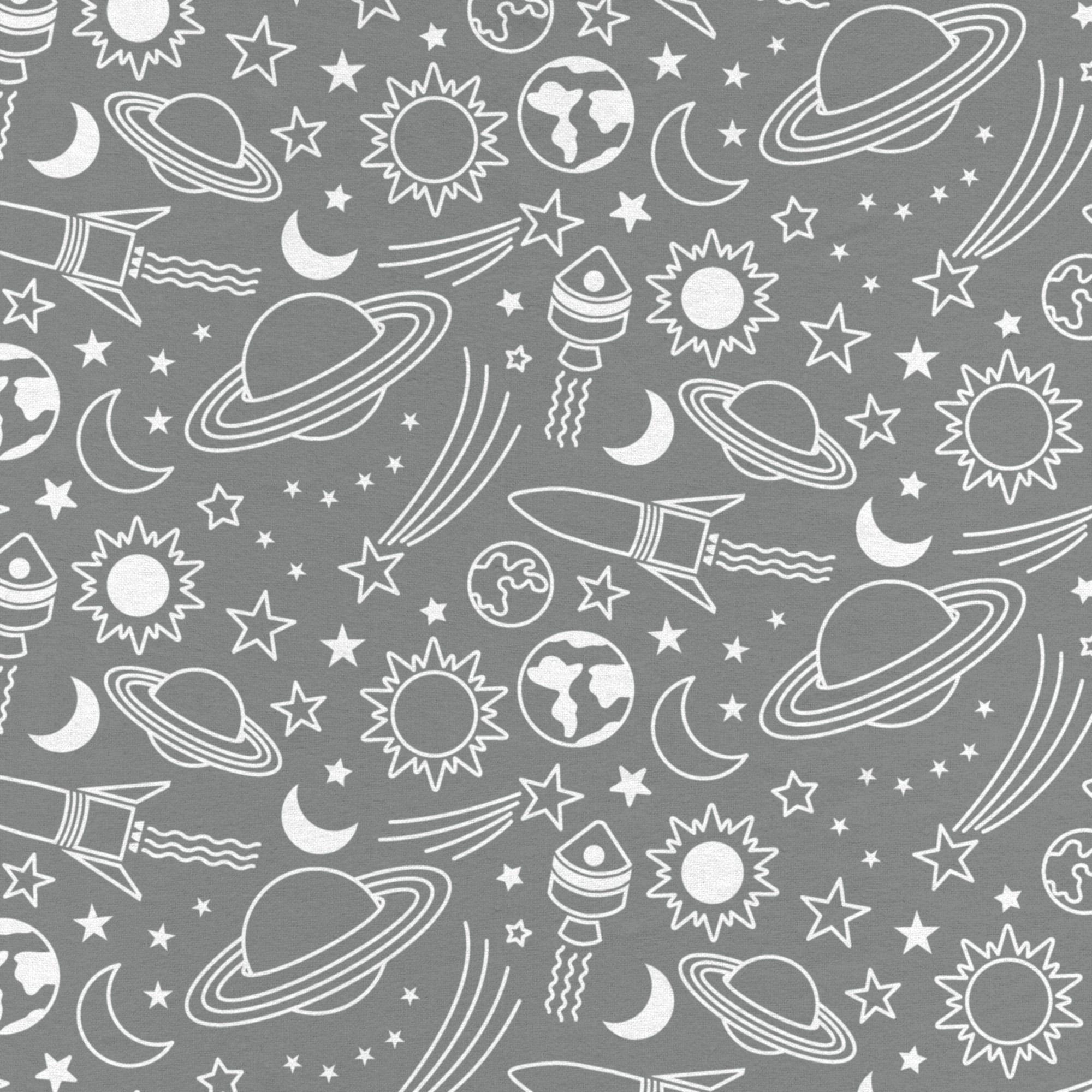 Mainstays 42" Light-weight Flannel Fabric Space Doodle by the Yard ...