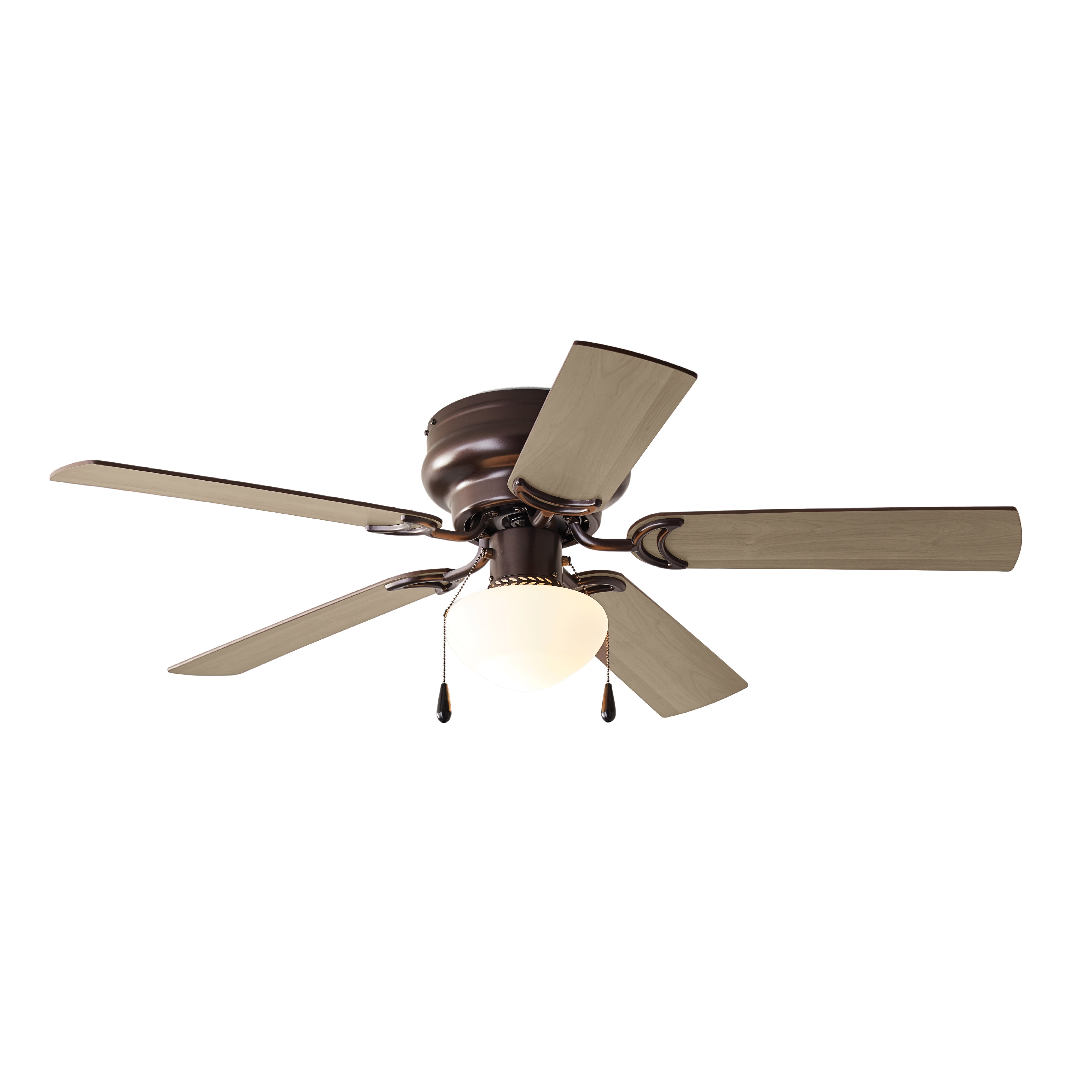 Mainstays 42" Hugger Indoor Ceiling Fan with Single Light, Satin Nickel ...