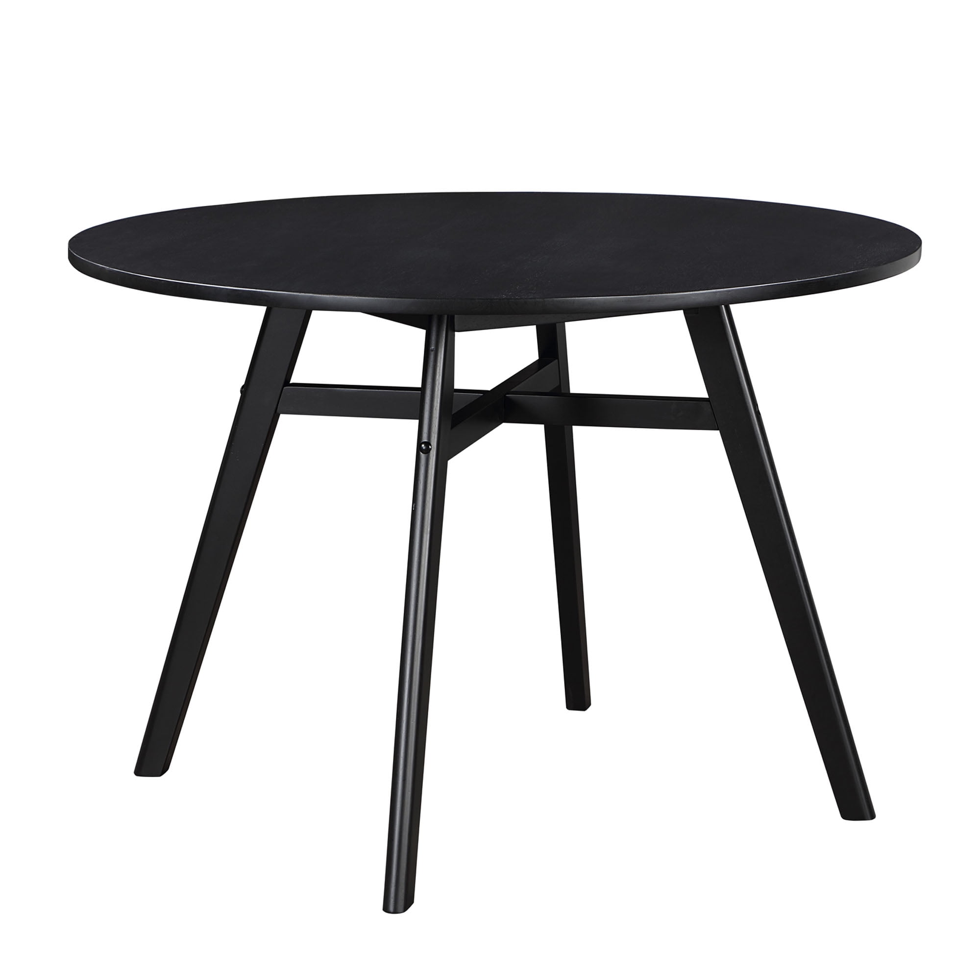 Mainstays 44" Solid Wood Round Dining Table, Black - Walmart.com