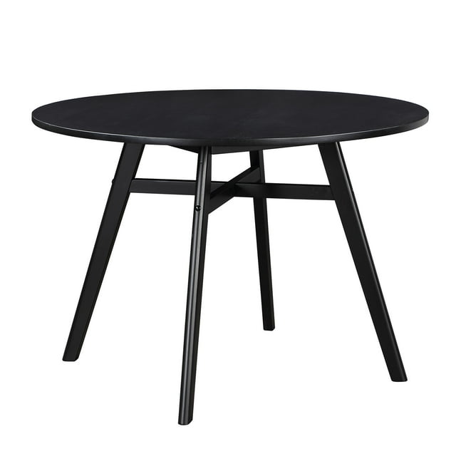 Mainstays 44" Solid Wood Round Dining Table, Black Color for Indoor ...