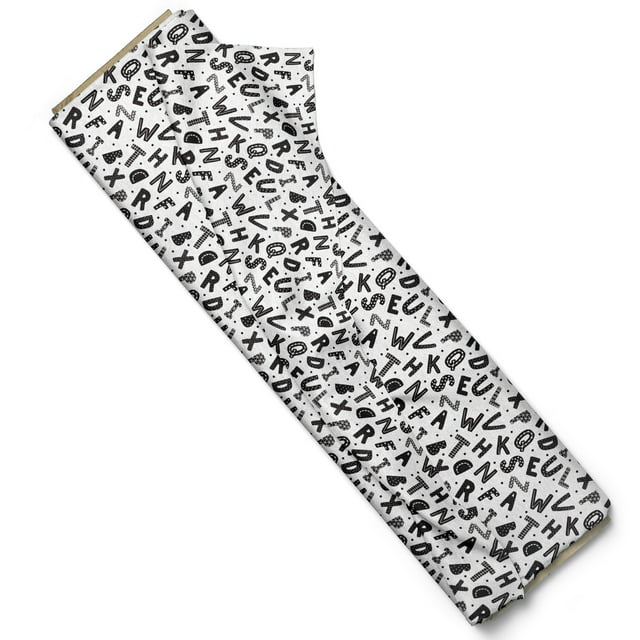 Mainstays 44" Width Cotton Flannel Letters Black Fabric 8 Yard Bolt ...