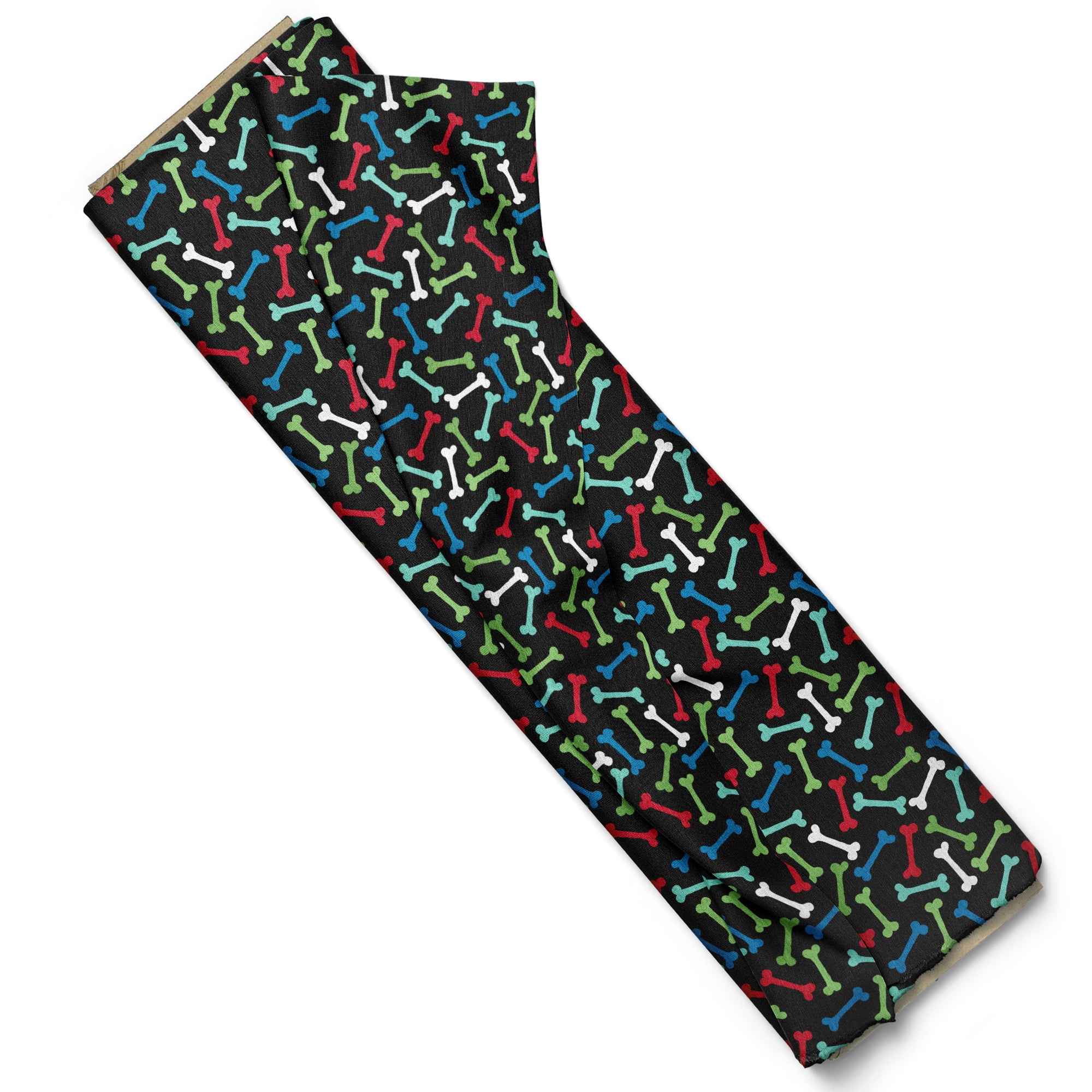 Mainstays 44" Width Cotton Flannel Multi Bones Black Fabric 8 Yard Bolt ...