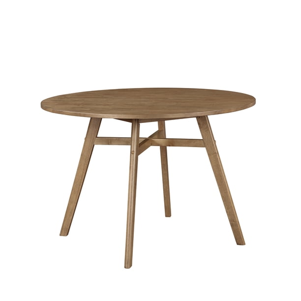 Mainstays 44inch Solid Wood Round Dining Table, Walnut Color, Include 1 ...