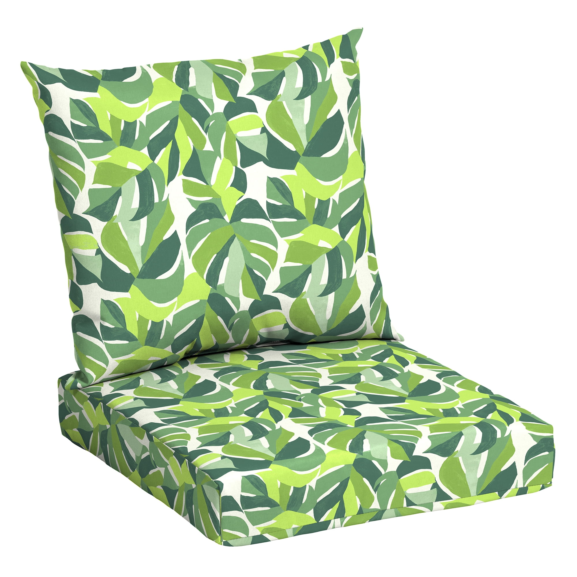 Mainstays 45" L x 22.75" W Green Monstera Rectangle Outdoor 2 Piece ...