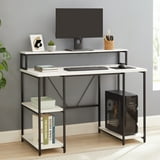 Mainstays 47" Computer Desk with Storage Shelves, , White Finish ...