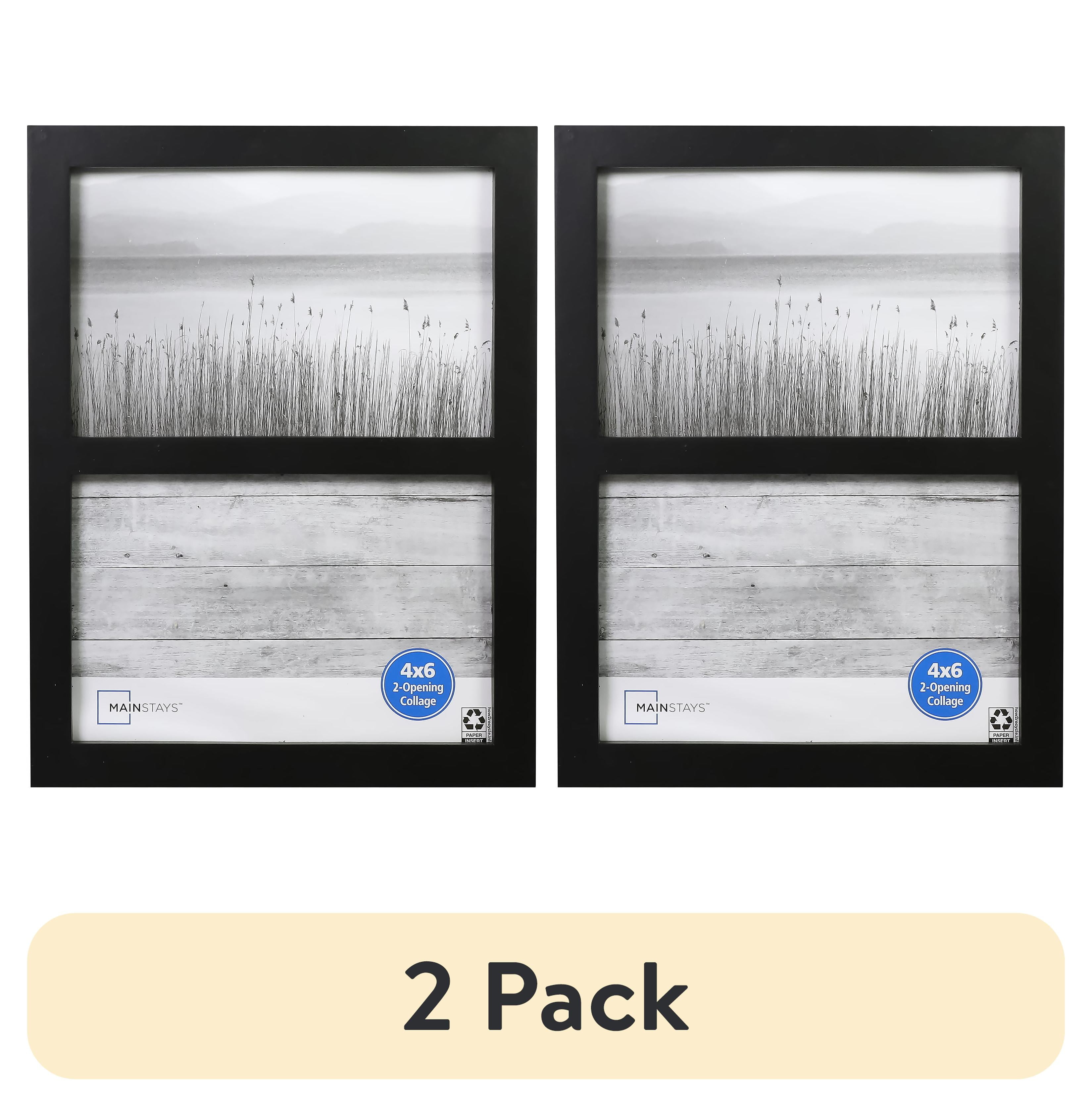 (2 pack) Mainstays 4x6 2-Opening Linear Gallery Wall Picture Frame ...