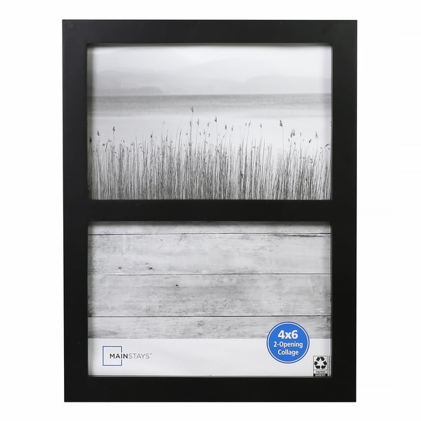 Mainstays 4x6 2-Opening Linear Gallery Wall Picture Frame, Black ...
