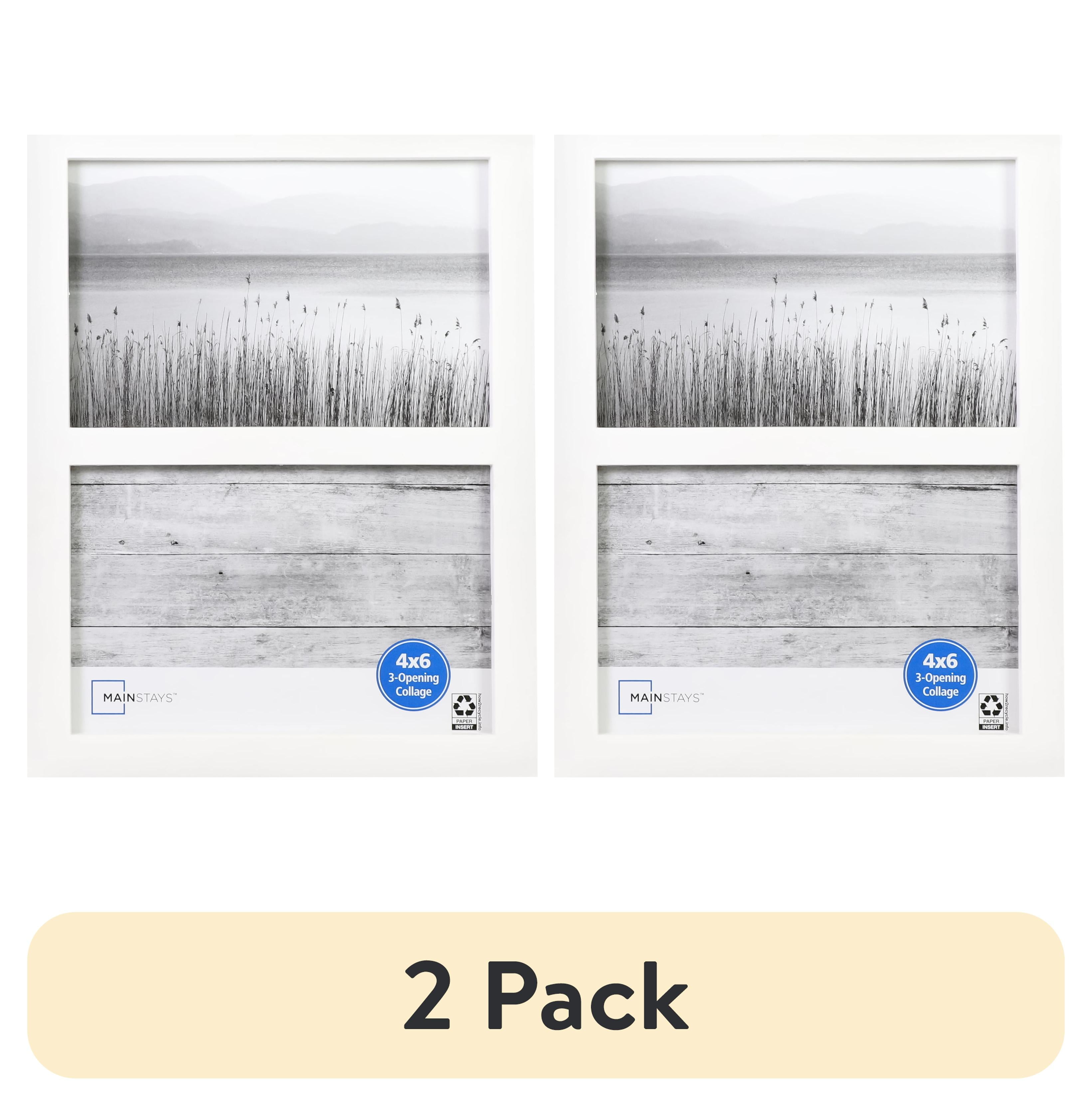 Mainstays 4x6 Linear Gallery Wall Picture Frame 2-Opening White Modern ...