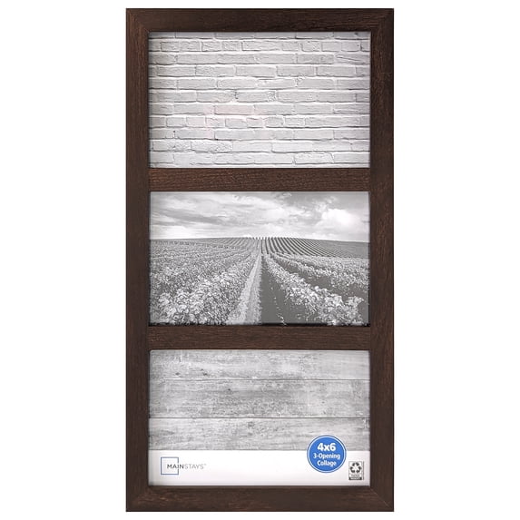 Mainstays 3-Opening Brown Gallery Collage Frame - Walmart.com