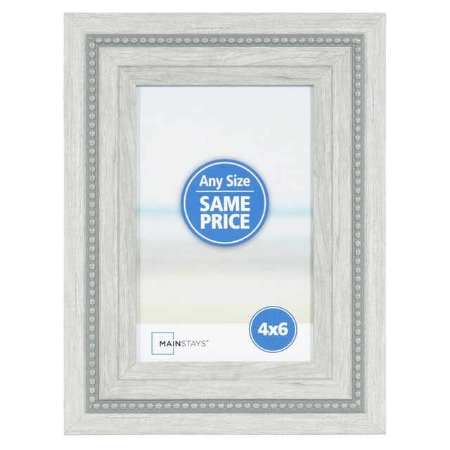 Mainstays 4x6 Beaded Gray Tabletop Picture Frame - Walmart Business ...