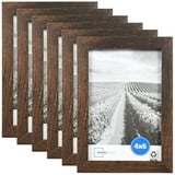 Mainstays 4x6 Brown Wood Photo Frames Set of 6 - Decorative Wall or ...
