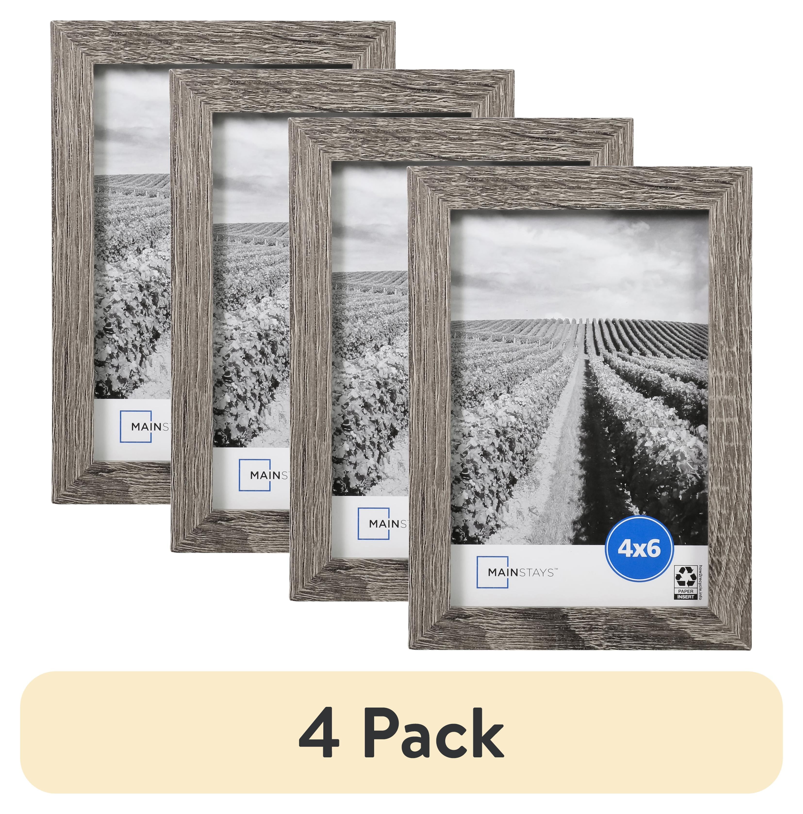 (4 pack) MS 4X6 LINEAR RUSTIC PICTURE FRAME - Walmart.com