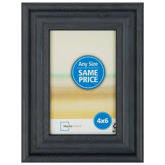 Mainstays 4x6 Rustic Navy Woodgrain Tabletop Picture Frame with Easel ...