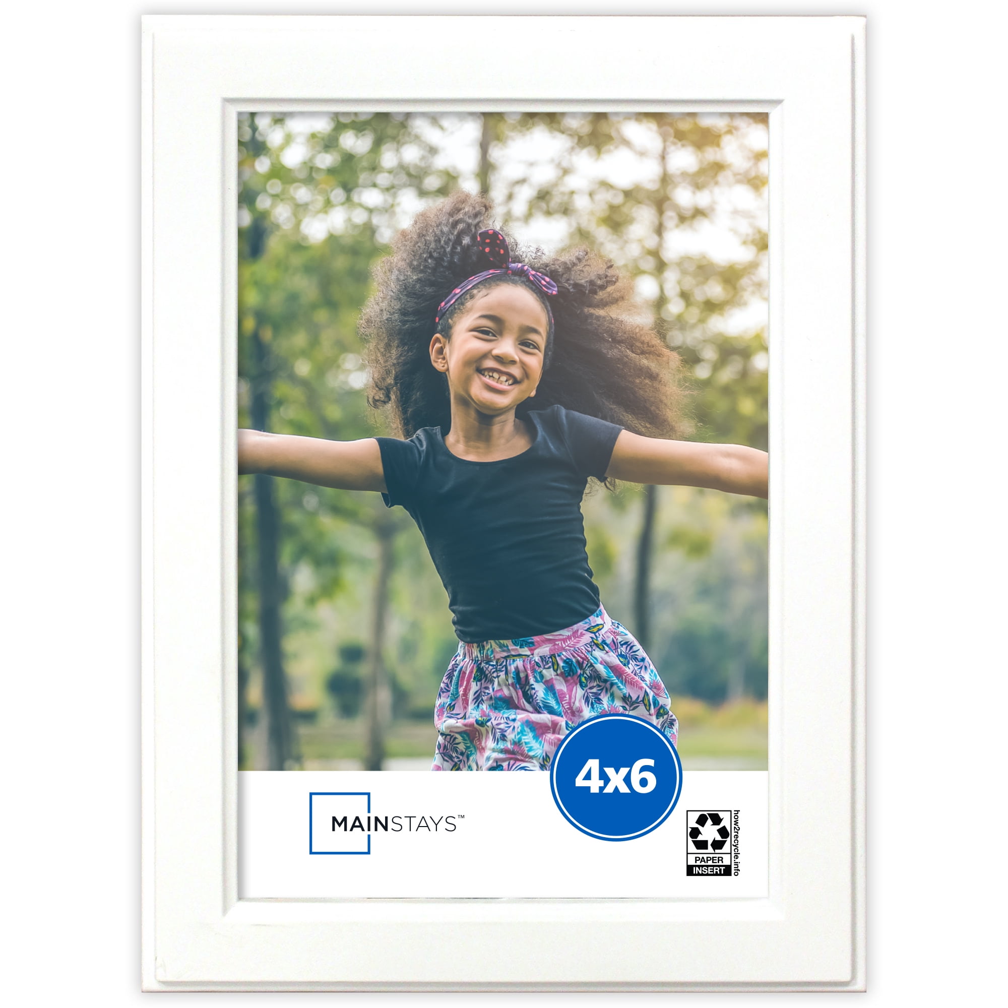 Mainstays 4x6 Step White Basic Tabletop Picture Frame - Walmart.com