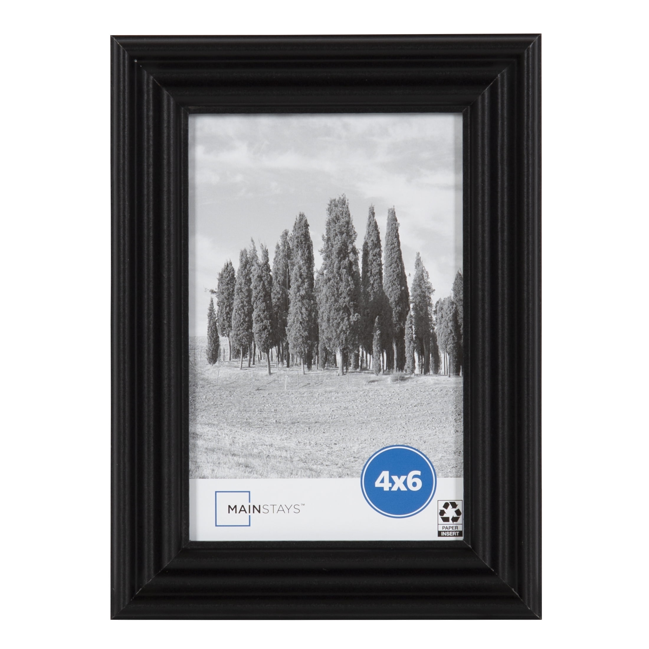 Mainstays Gallery Wall Picture Frame 4x6 Black with Glass, Easel, and ...