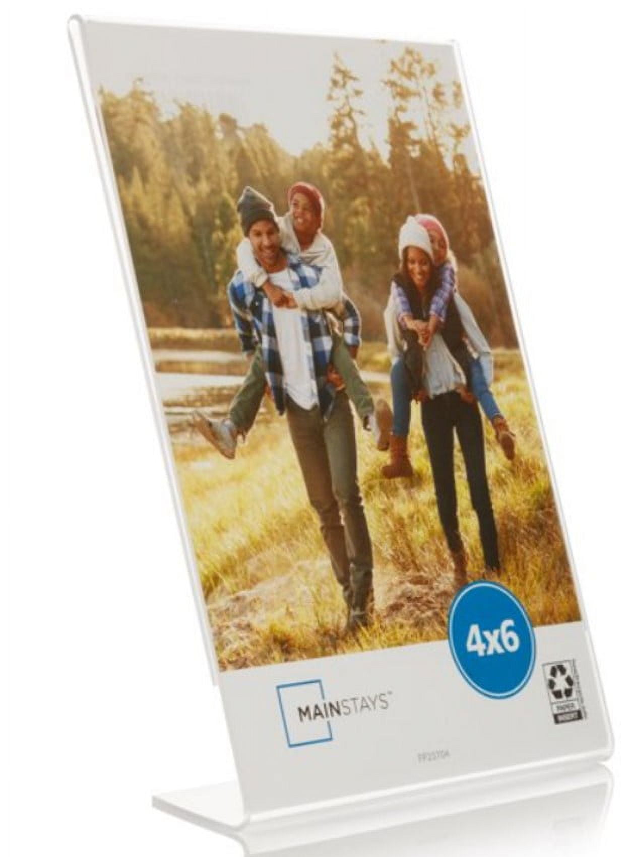 Mainstays 4x6 Vertical Bent Acrylic Tabletop Picture Frame, Modern ...