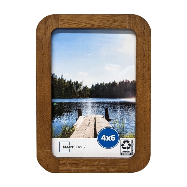 Mainstays – 4x6 Picture Frame – Walnut Wood Finish Rounded Corners ...