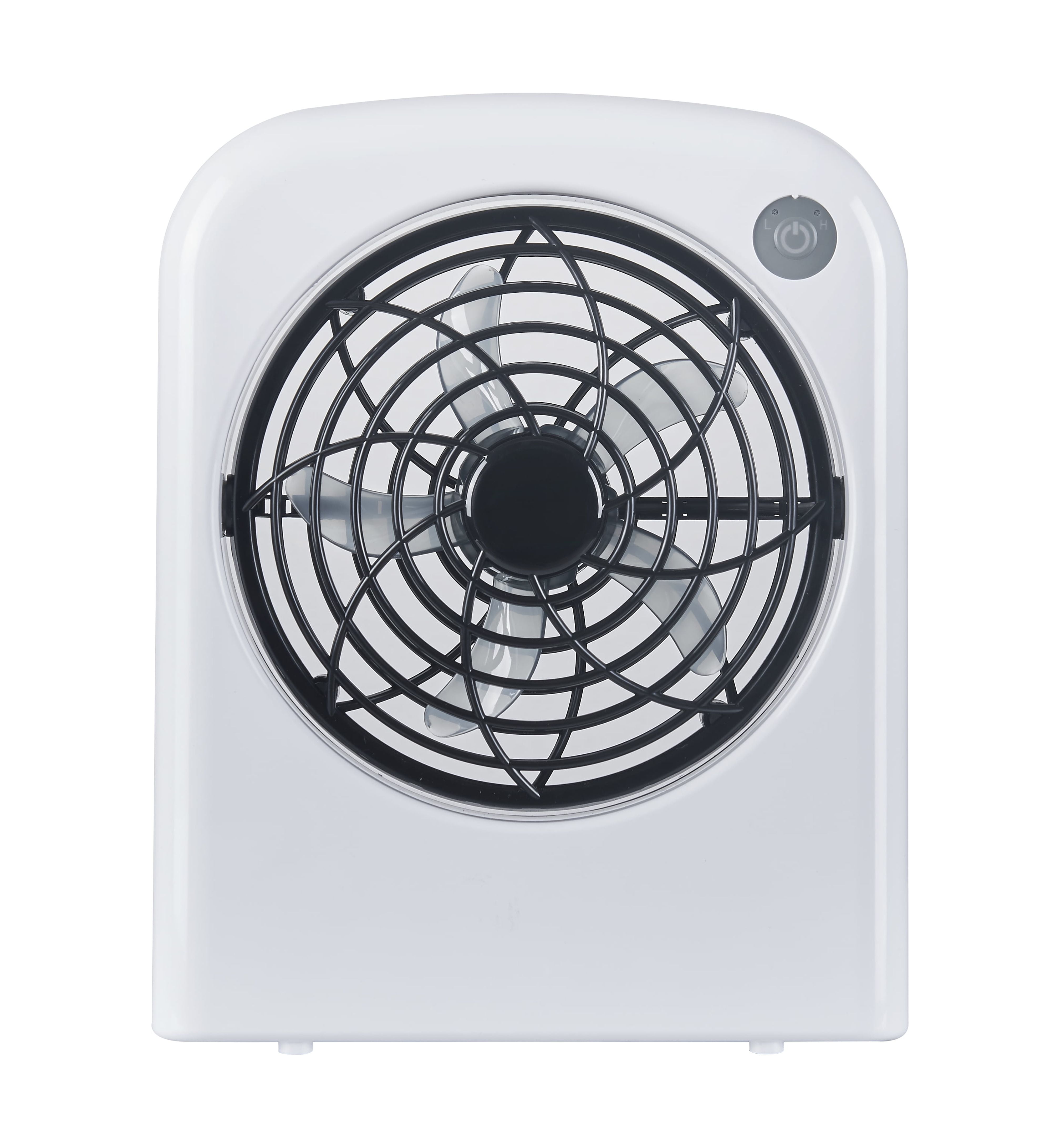 Mainstays 5'' 130 Degree Pivoting Grill Plastic Portable Box Fan, White ...