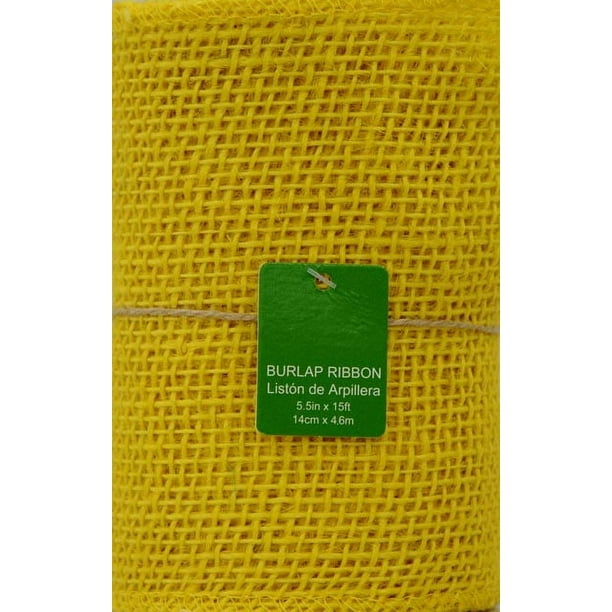 Mainstays 5.5"X15' Burlap Ribbon Yellow Loose Weave , 1 Each - Walmart ...