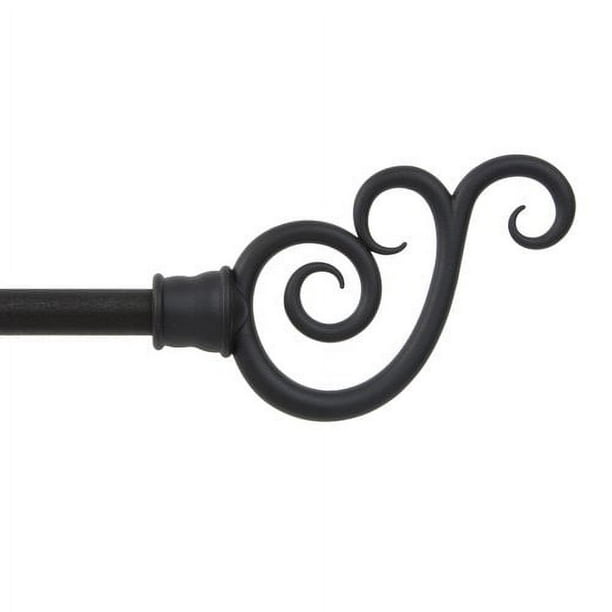 Mainstays 5/8" Diameter Camille Cafe Curtain Rod, Black - Walmart ...