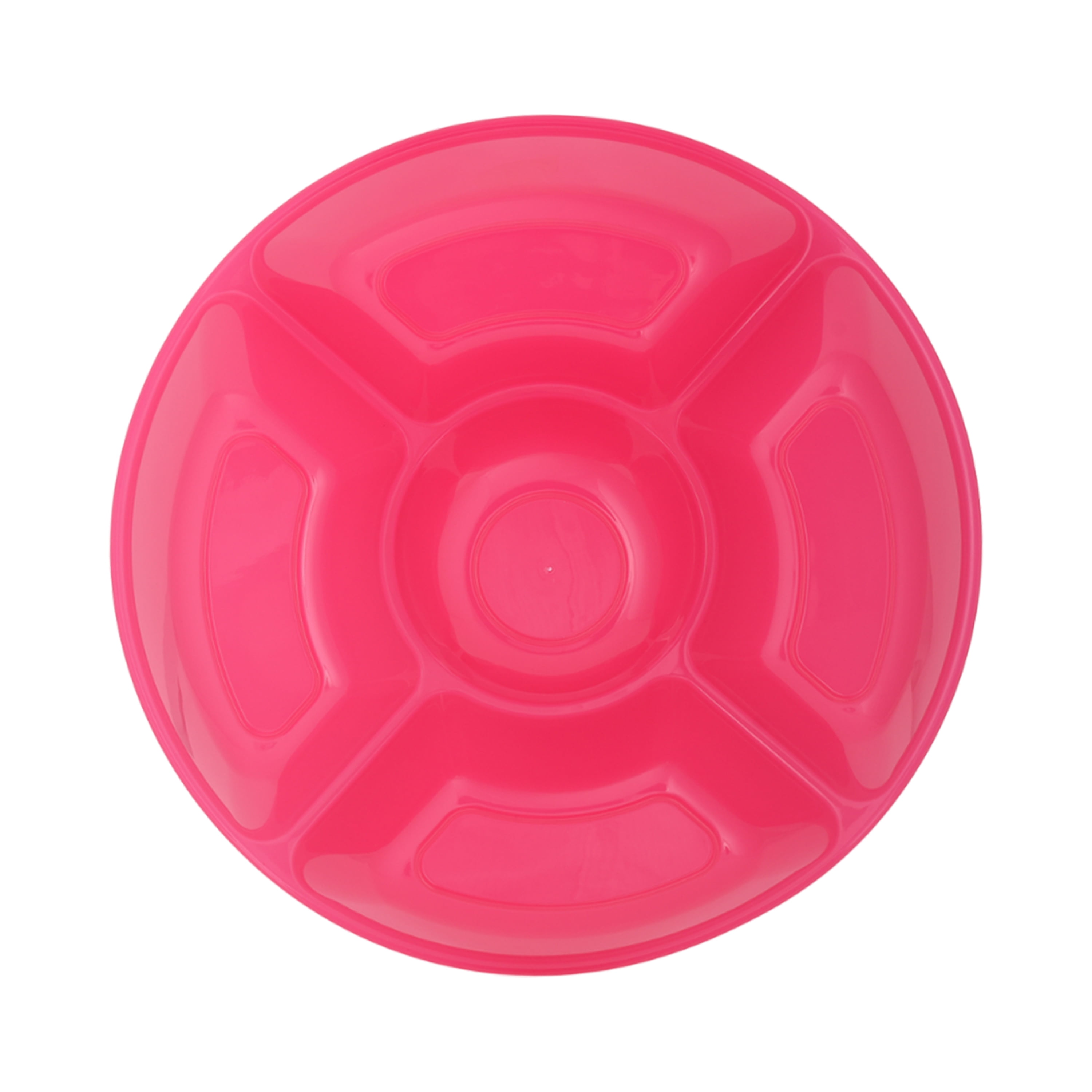Mainstays 5-Compartment Acrylic Chip and Dip Serving Tray, Pink ...