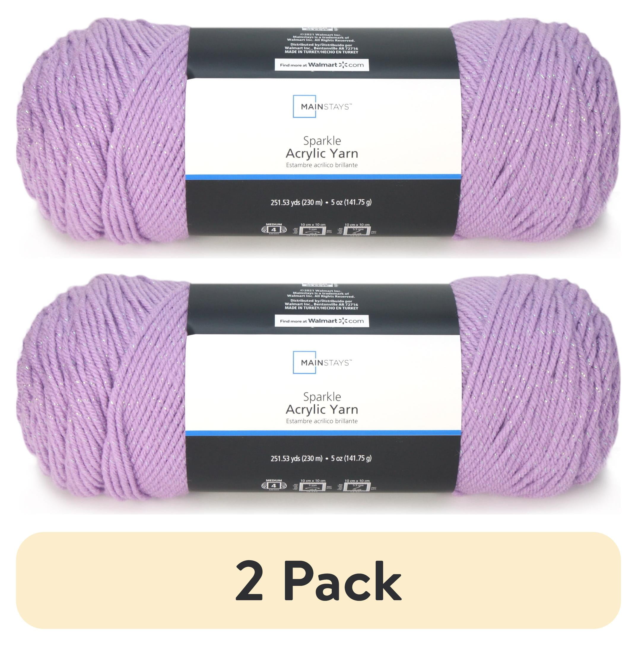 (2 pack) Mainstays 5 Oz Sparkle Acyrilic Yarn, 97% Acyrilic 3% Other ...