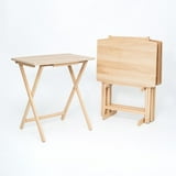 Mainstays XL Oversized Folding Tray Table Set with Storage Rack ...