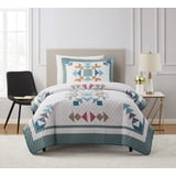 Mainstays Multicolor Flying Geese Quilt Set with Sheets Twin XL 5-Piece ...