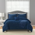 Mainstays 5-Piece Navy Cross Stitch Comforter Set, King - Walmart.com