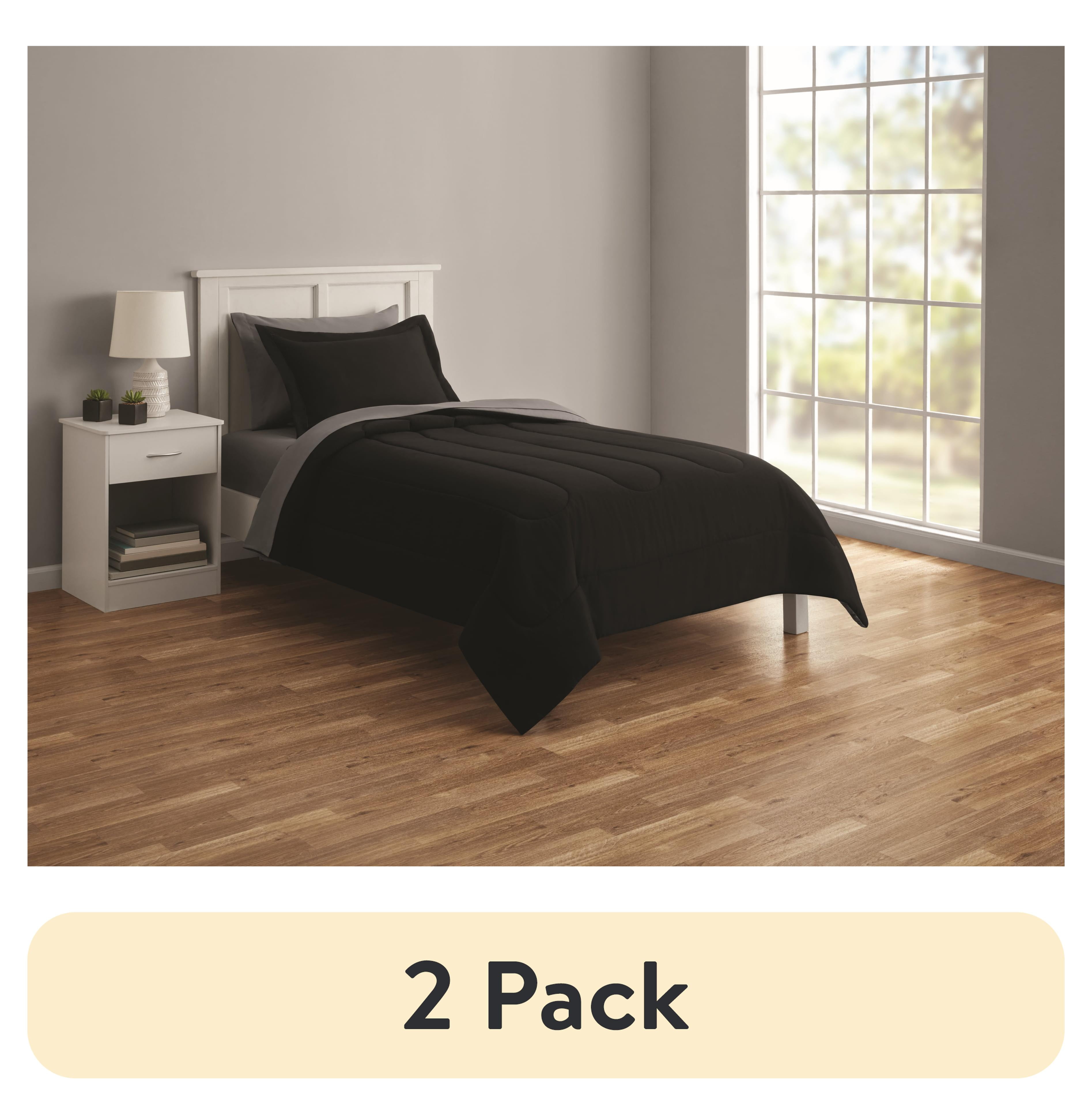(2 pack) Mainstays 5 Piece Reversible Bed in a Bag Comforter Set with ...