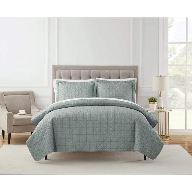 Mainstays 5 Piece Sage Green Quilt Set with Sheets, Twin - Walmart ...